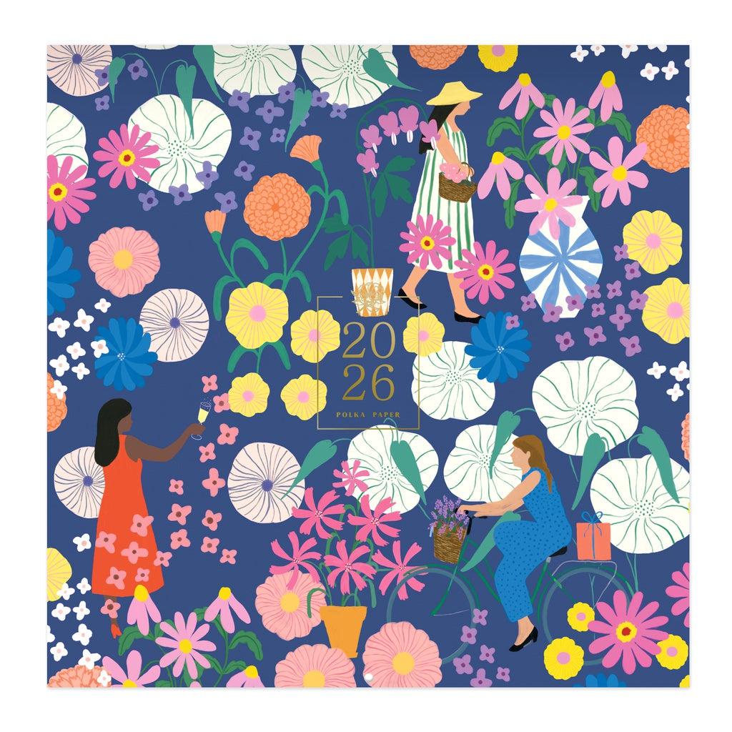Putinki Press Polka Paper 30 x 30cm Wall Calendar 2026 – Pappa Sven