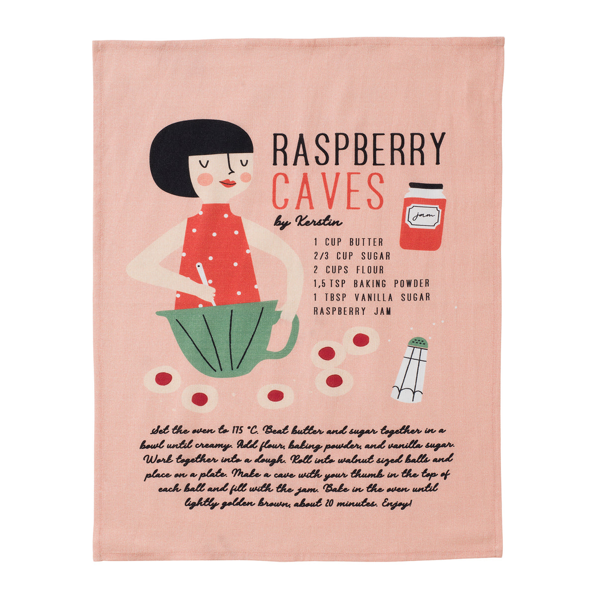 Spira of Sweden - Kerstin Raspberry Caves Tea Towel – Pappa Sven